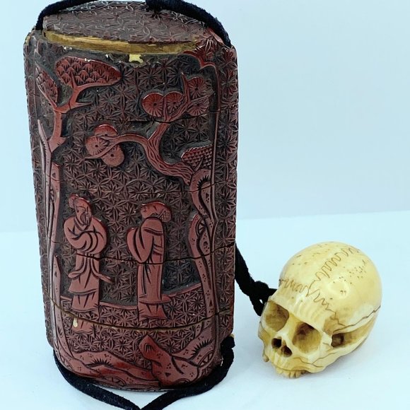 Art | 18th Century Japanese Cinnabar Lacquer 5 Sectional Inro With ...